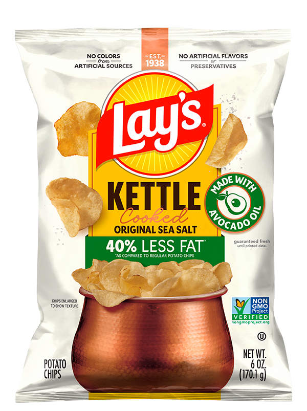 LAY’S® Kettle Cooked Reduced Fat Original Sea Salt Made With Avocado ...
