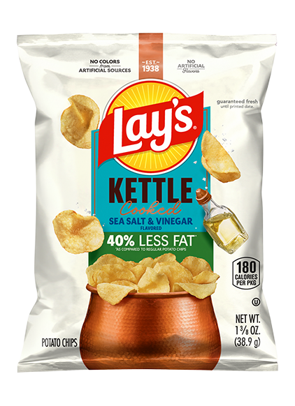 LAY’S® KETTLE COOKED REDUCED FAT SEA SALT & VINEGAR FLAVORED POTATO ...